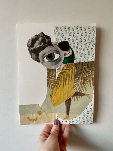 Vi lager portretter i collageteknikk!